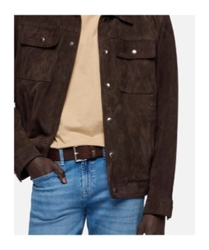7 For All Mankind Suede-finish Press-stud Jacket