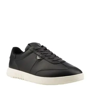 Emporio Armani Logo Plaque Leather Lace-up Sneakers