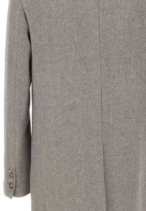 MANUEL RITZ Herringbone Single-breasted Coat