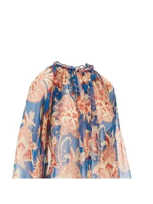Etro Floral Printed Ruffled-trim Blouse