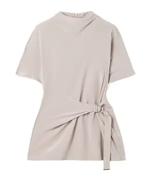 Brunello Cucinelli Short-sleeved Top With Buckle Detail