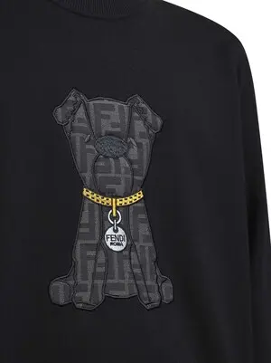 Fendi Ff Dog Jacquard Crewneck Sweatshirt