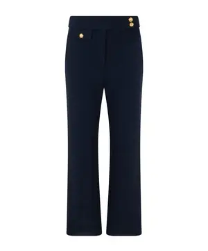 Veronica Beard Button-detail Wide-leg Pants