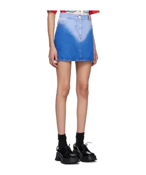 PUSHBUTTON Button Down Gradient Denim Mini Skirt