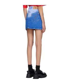 PUSHBUTTON Button Down Gradient Denim Mini Skirt