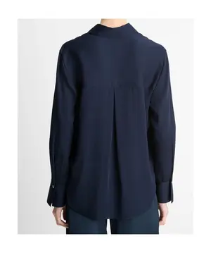 Vince Long-sleeved Button-front Shirt - Blue