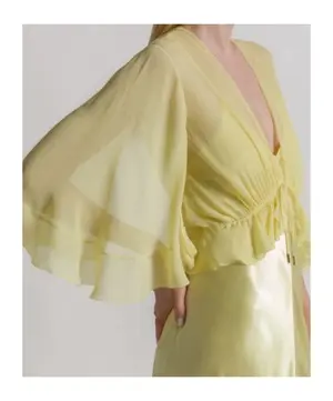 Alberta Ferretti Draped Long Satin Gown - Yellow