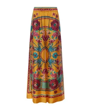 La DoubleJ Graphic-print Silk Palazzo Pants
