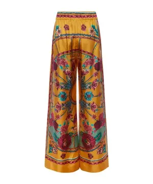 La DoubleJ Graphic-print Silk Palazzo Pants