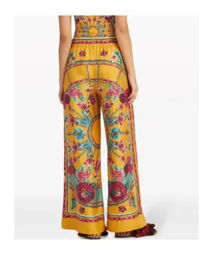 La DoubleJ Graphic-print Silk Palazzo Pants