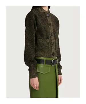 Marni Wool Cardigan With Lurex Detailing - Black