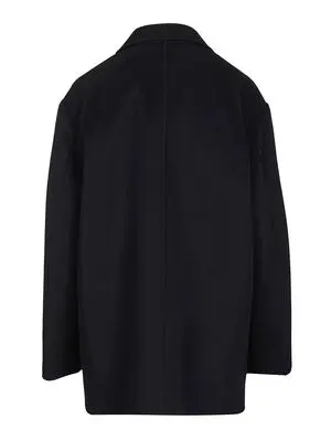 Max Mara Long-sleeved Double-breasted Coat - Black