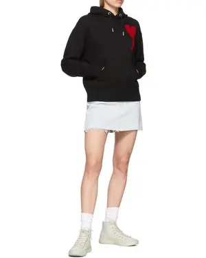 AMI Paris De Coeur Virgin Wool Hoodie