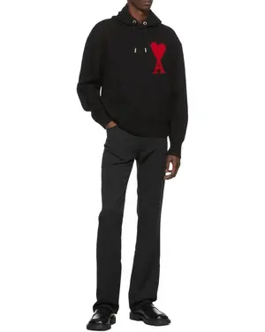 AMI Paris De Coeur Virgin Wool Hoodie