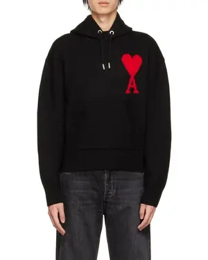 AMI Paris De Coeur Virgin Wool Hoodie