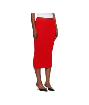 Issey Miyake Textured Knit Midi Skirt