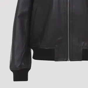 YVES SALOMON Long-sleeved Leather Zip-up Jacket - Black