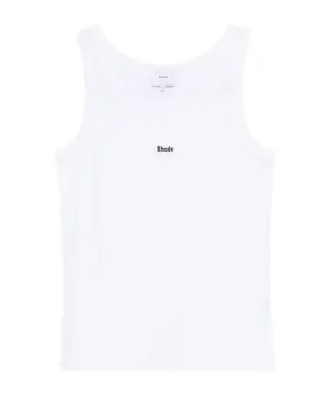 Rhude Logo-embroidered Tank Top - White