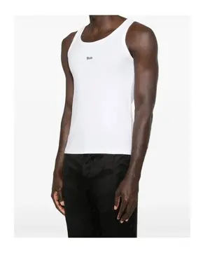 Rhude Logo Embroidered Tank Top - White