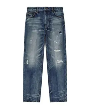 Emporio Armani Distressed Straight Leg Jeans
