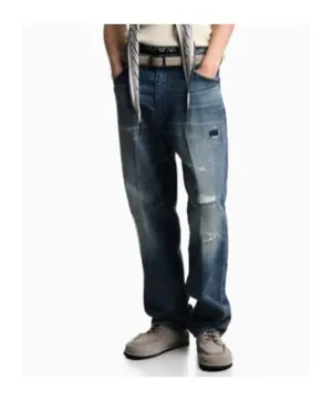 Emporio Armani Distressed Straight Leg Jeans