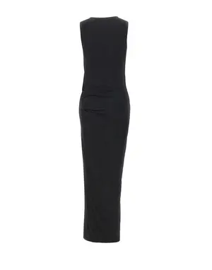 ENTIRE STUDIOS Sleeveless Draped Maxi Dress - Black