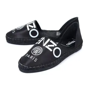 Kenzo Logo Satin Espadrille Flats