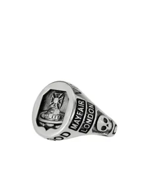 VIVIENNE WESTWOOD Lancelot Chevalier Ring - Antiqueplatinum