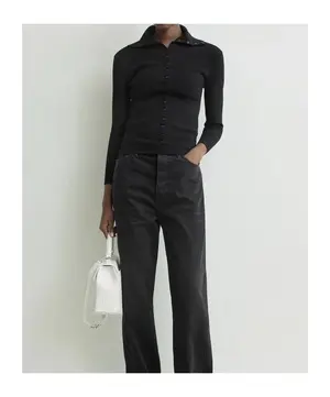 TOTEME Buttoned High-neck Knitted Cardigan - Black