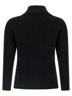 TOTEME Buttoned High-neck Knitted Cardigan - Black