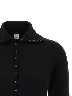 TOTEME Buttoned High-neck Knitted Cardigan - No