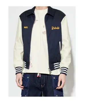 Dsquared2 Rebels Varsity Bomber Jacket - Navy Blue
