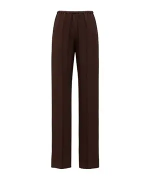 FORTE_FORTE Elasticated Side-slit Trousers - Chocolat