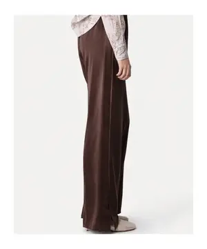 FORTE_FORTE Elasticated Side-slit Trousers - Chocolat