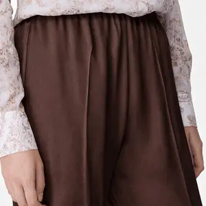 FORTE_FORTE Elasticated Side-slit Trousers - Chocolat