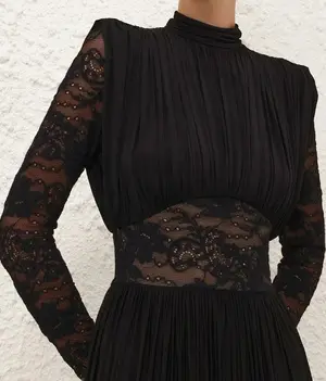 Zimmermann Rebellion Lace Insert Maxi Dress - Black