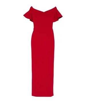 Solace Cielo Maxi Dress With Ruffled Sleeves - Red