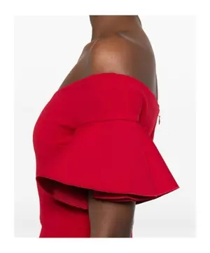 Solace Cielo Maxi Dress With Ruffled Sleeves - Red