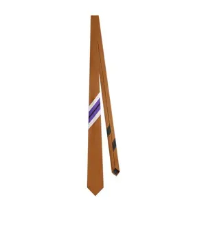 Dries Van Noten Striped Tie - Rust