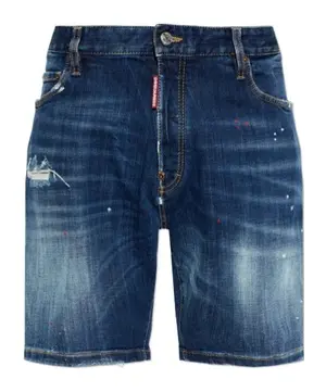 Dsquared2 Distressed Denim Shorts - Navy Blue