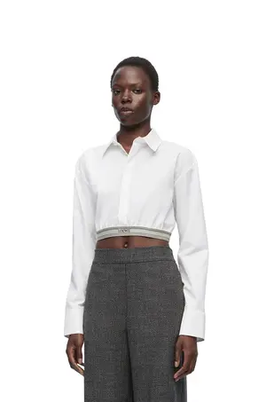 Loewe Cropped Long Sleeve Shirt With Elasticated Belt