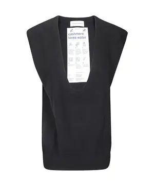 Extreme Cashmere Sleeveless Knitted Top - Black