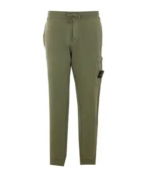 Stone Island Logo Patch Drawstring Trousers - Green