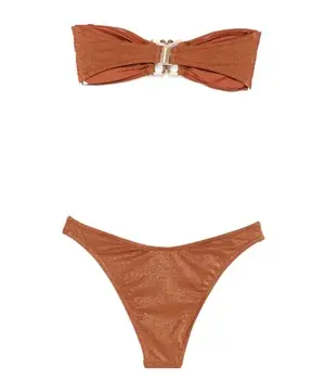 Zimmermann Daylight Metallic Trim Bikini - Brown
