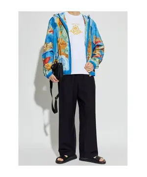 Versace Pattern-printed Hooded Jacket - Blue