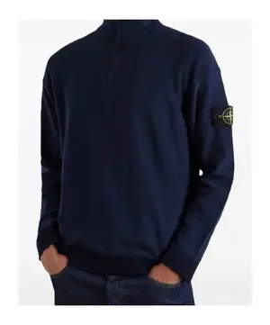 Stone Island Logo-appliquéd Zip-up Sweater