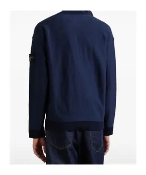 Stone Island Logo-appliquéd Zip-up Sweater