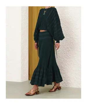 Zimmermann Ribbed Midi Skirt