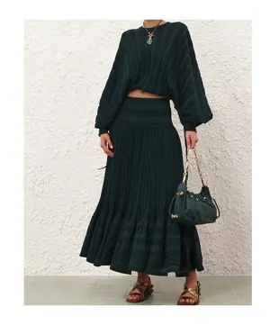 Zimmermann Ribbed Midi Skirt