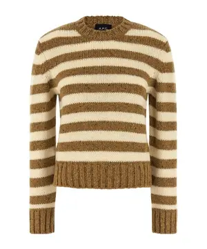 A.p.c. Striped Knitted Jumper - Brown